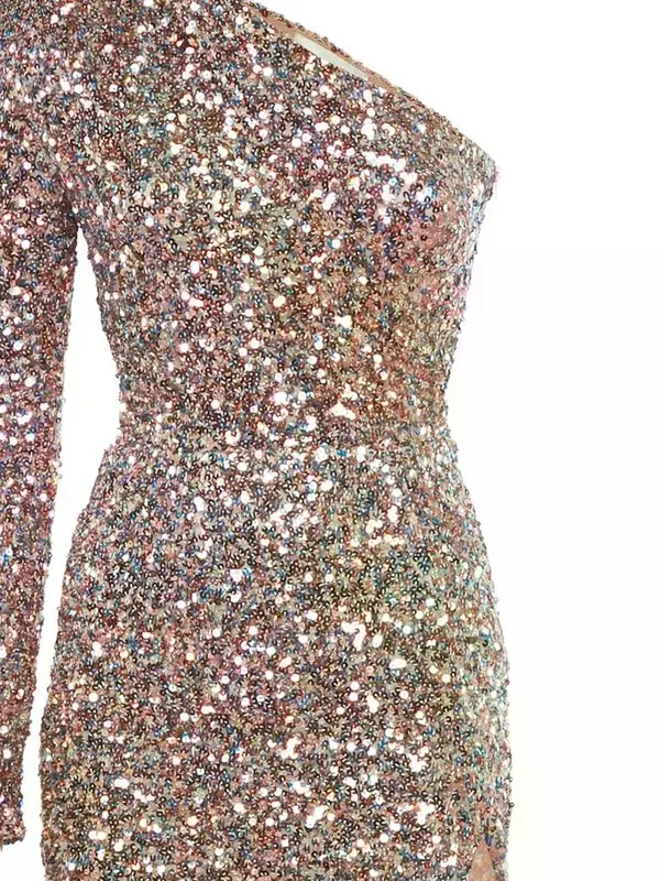 BRONX AND BRONCO One-shoulder Sequin Embellished Midi Dress