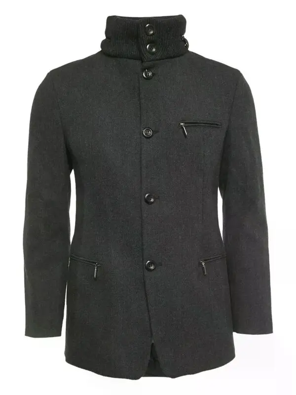 Emporio Armani Single-breasted High Neck Coat