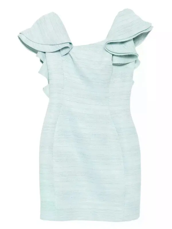 SAIID KOBEISY Textured One-shoulder Mini Dress - Blue