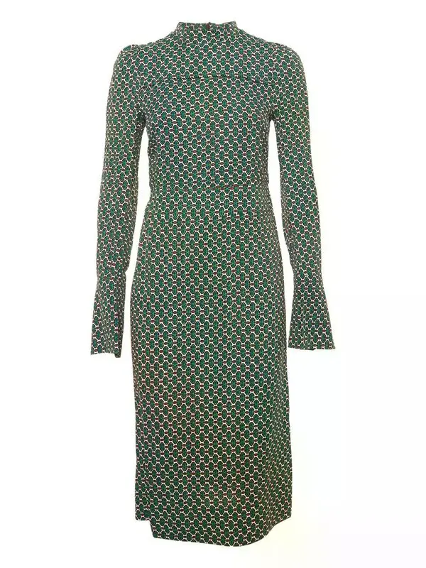 Marni Printed Long Sleeve Midi Dress
