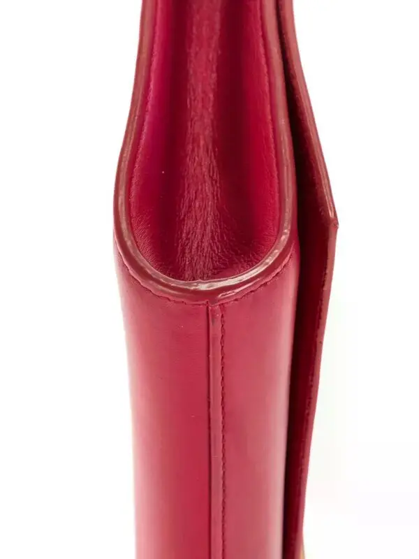 Saint Laurent Small Ligne-y Logo Plaque Clutch Bag - Pink