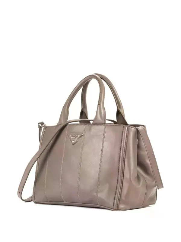 Prada Leather Tote Bag - Neutrals