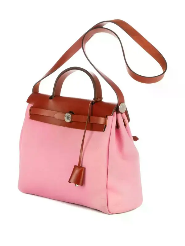 Hermès 2000s Leather Trimmed Shoulder Bag