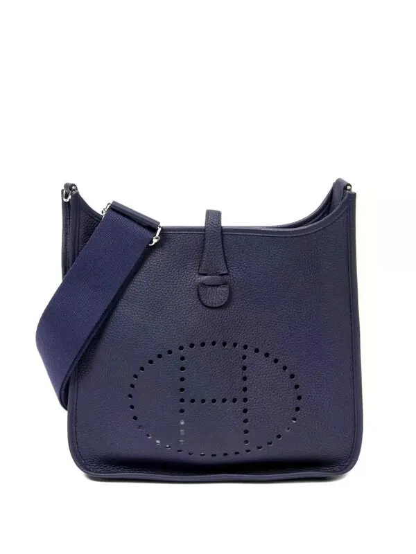 Hermès Perforated Leather Shoulder Bag - Blue