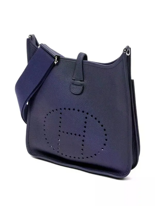 Hermès Perforated Leather Shoulder Bag - Blue