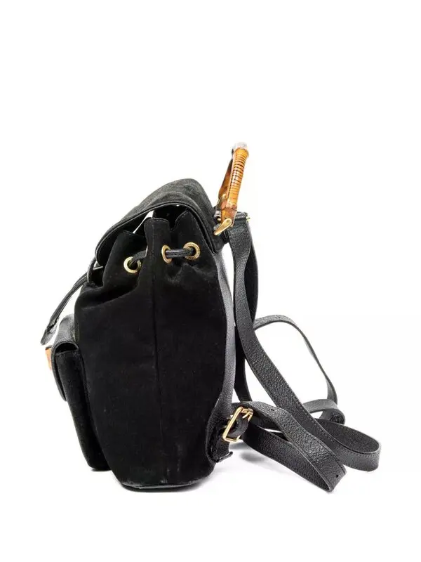 Gucci Suede Bamboo-handle Backpack