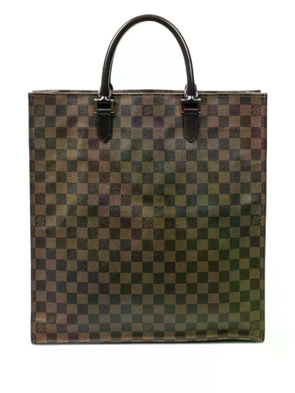 LOUIS VUITTON Damier Check Tote Bag - Brown