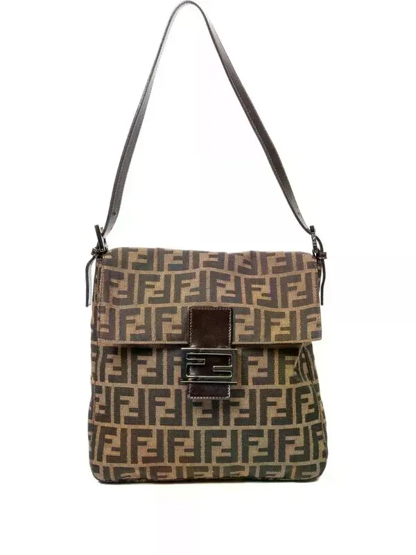 Fendi Ff-pattern Flap Shoulder Bag - Brown