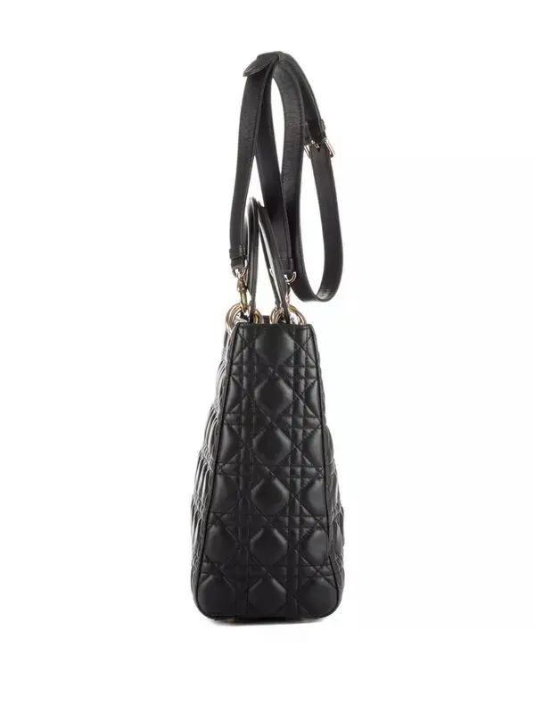 Dior Quilted Top Handle Shoulder Bag - Blue