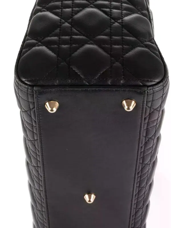 Dior Quilted Top Handle Shoulder Bag - Blue