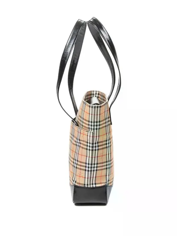 Burberry 2000s Check Pattern Tote Bag - Brown