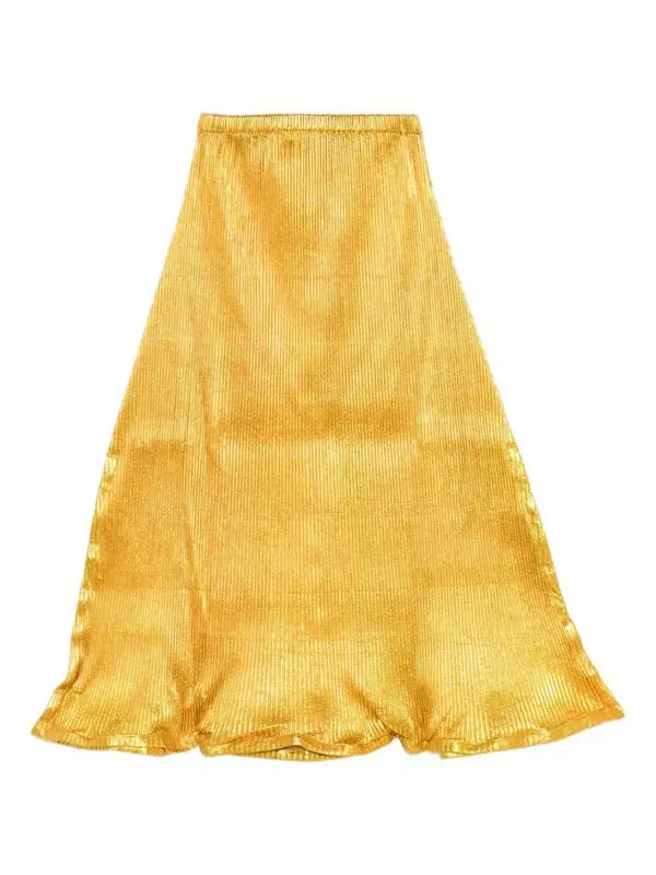 MELITTA BAUMEISTER Metallic Pleated Midi Skirt - Yellow