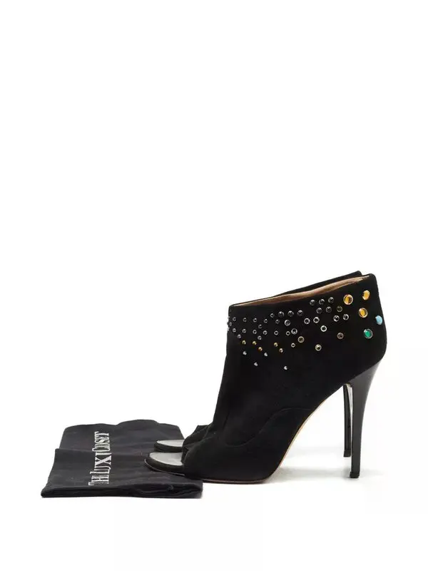 GIUSEPPE ZANOTTI Embellished Suede Heeled Ankle Boots