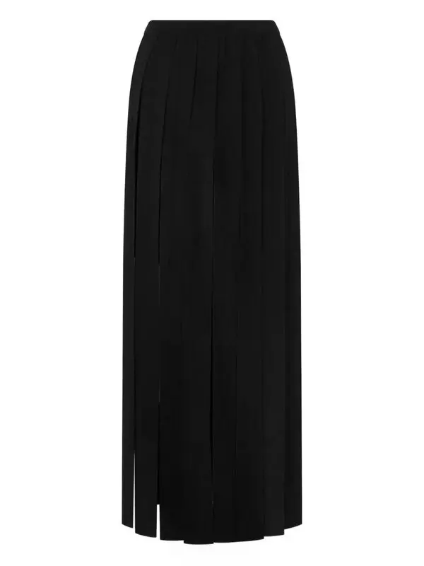 Moschino Pleated Maxi Skirt With Fringe Detail