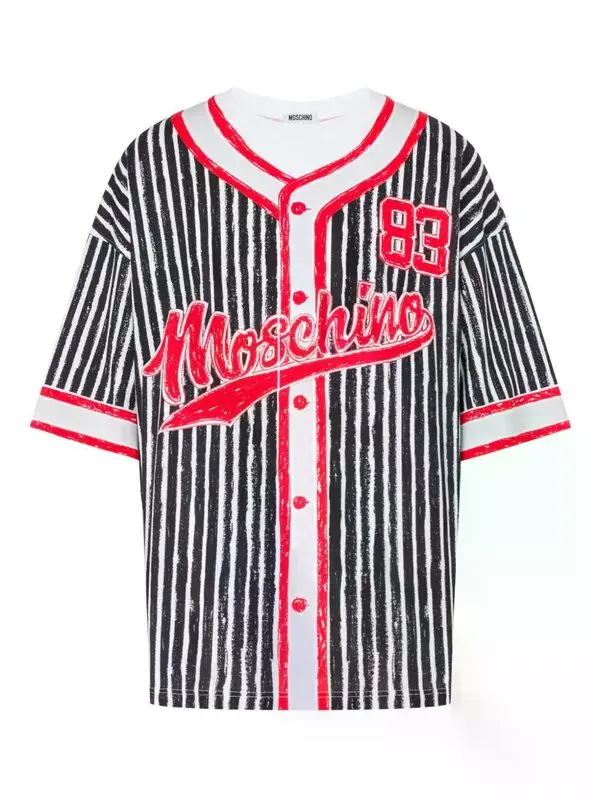 Moschino Striped Number-print Polo Shirt - Red