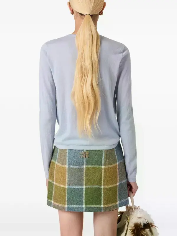 Miu Miu Cashmere Henley Sweater - Blue