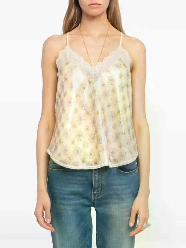 Zadig&Voltaire Christy Sequin Floral Camisole