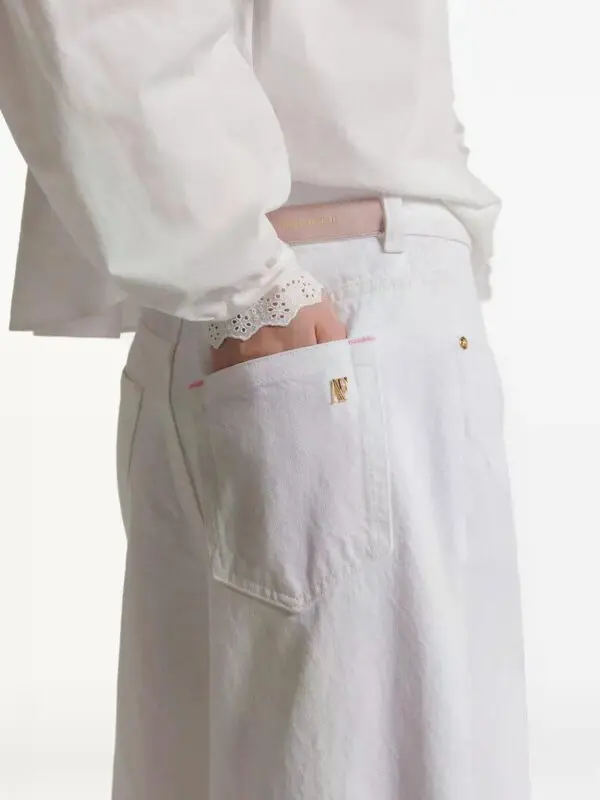 Alberta Ferretti Wide-leg Frayed Hem Jeans
