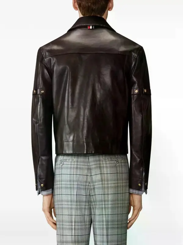 Thom Browne Leather Zip Jacket