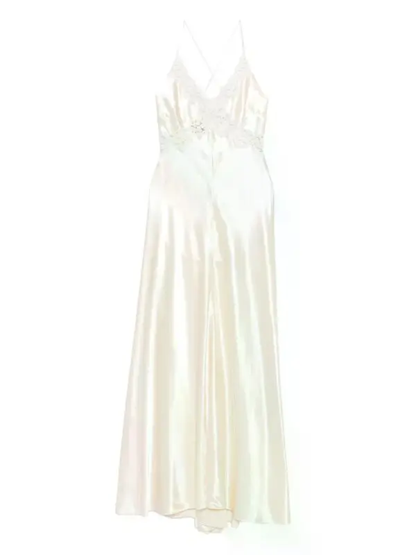 Alberta Ferretti Lace Straps Dress - Neutrals