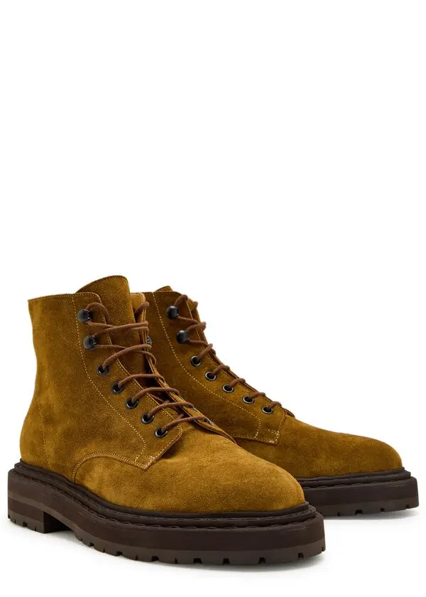Legres Suede Lace-up Ankle Boots - Tan