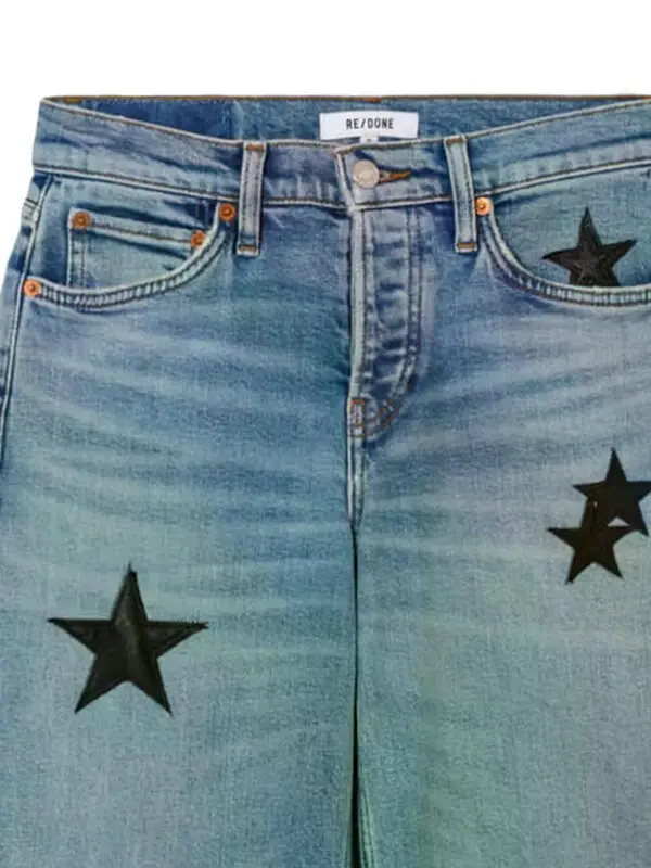 RE/DONE Star Detail Wide-leg Jeans