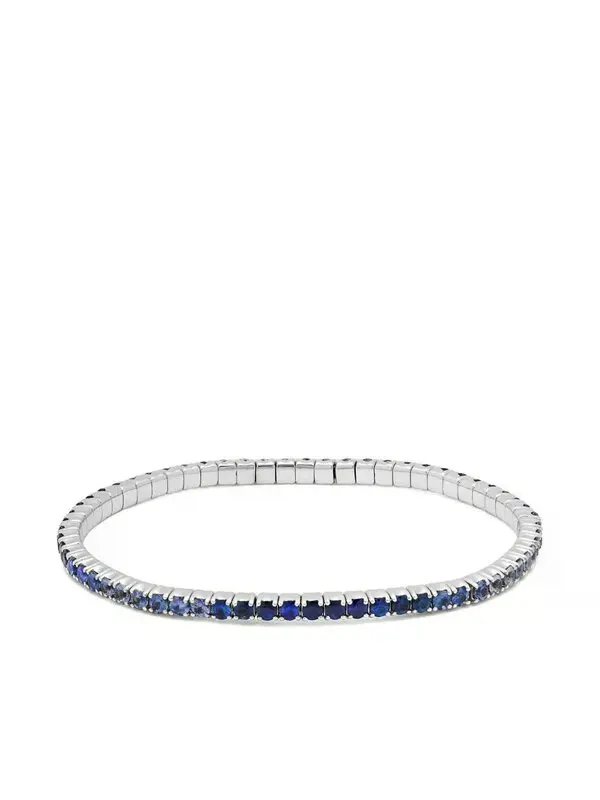 JEWELS AFICIONADO 18k White Gold Ombré Sapphire Tennis Bracelet - Silver