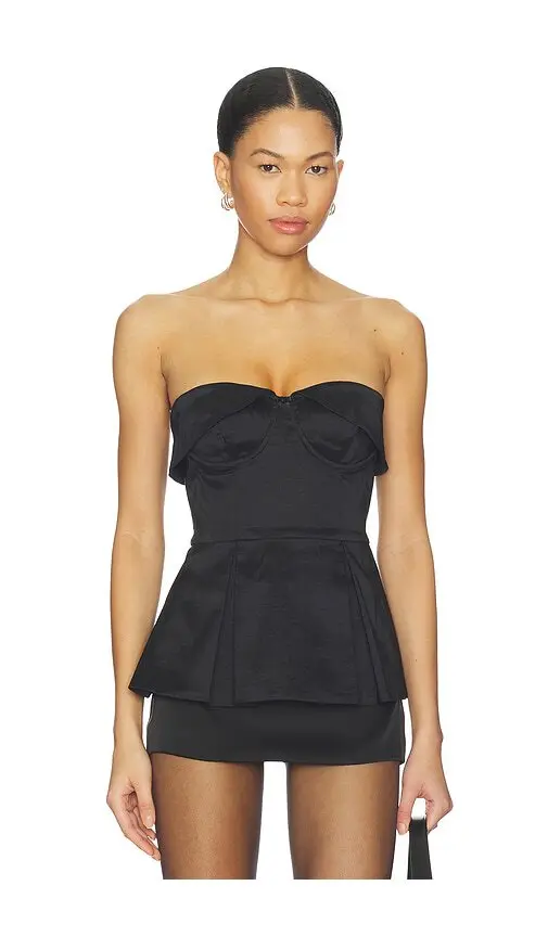 Majorelle Strapless Peplum Top