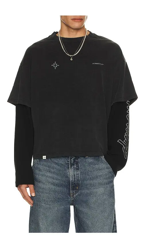 DRMERS CLUB Polaris Layered Tee In . Also - Black