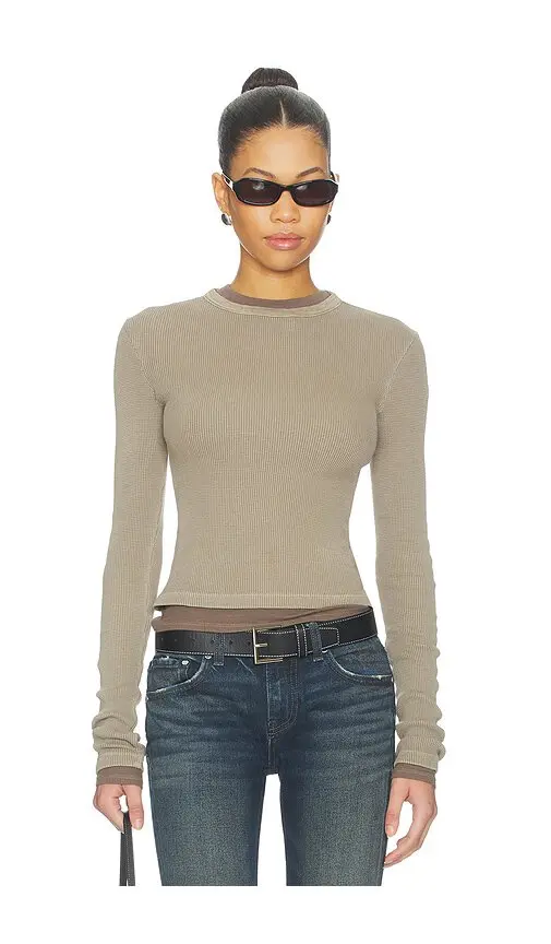 Citizens Of Humanity Pillar Waffle Crewneck Top