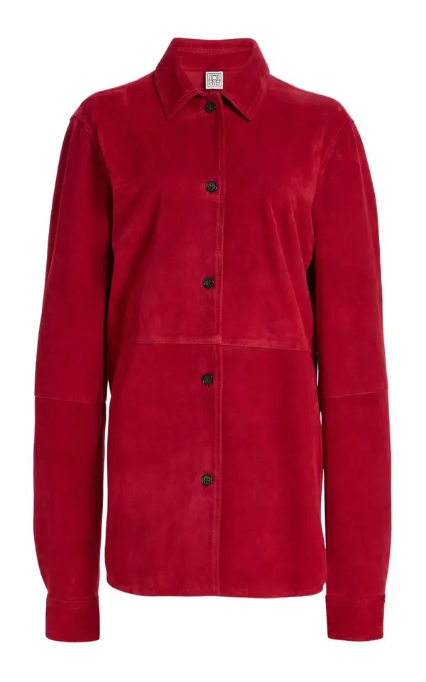 TOTEME Suede Overshirt - Red