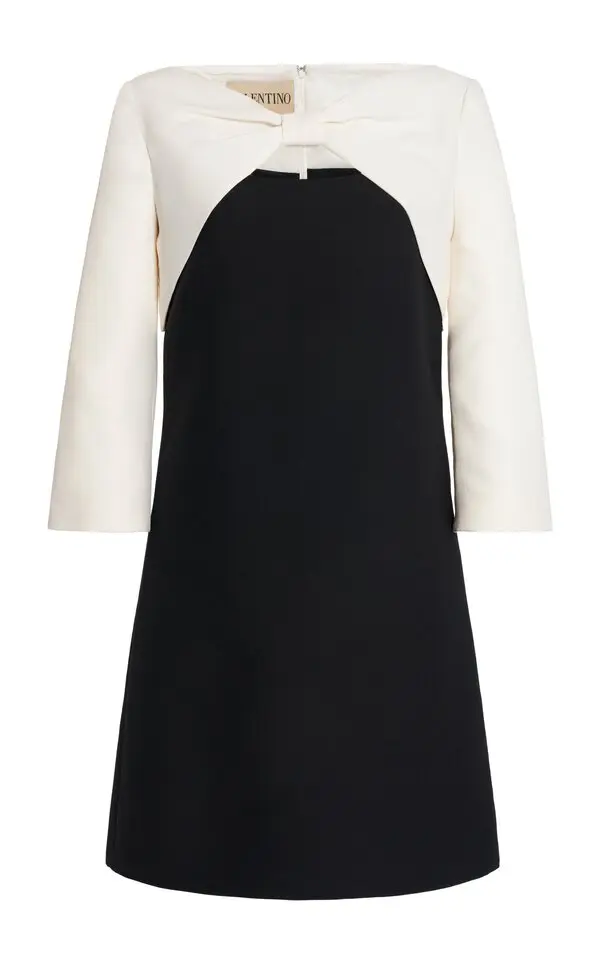 Valentino Garavani Couture Virgin-wool Blend Mini Dress - Black