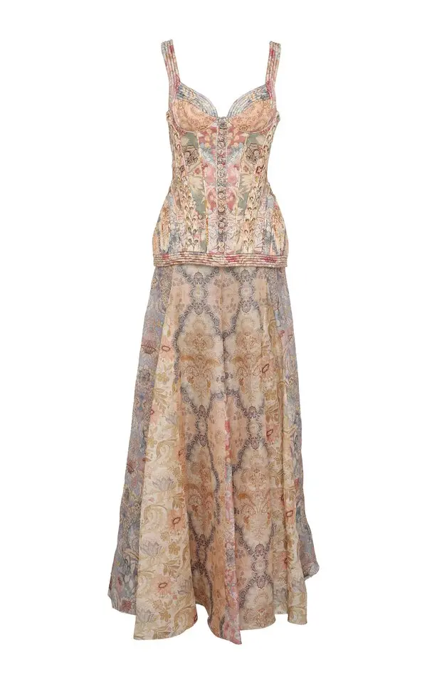 Zimmermann Rebellion Corseted Floral Maxi Dress - Multi