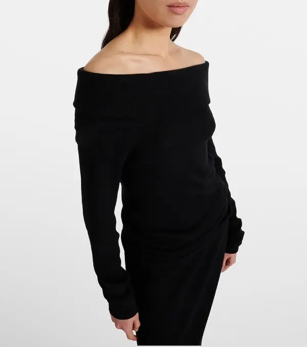 LISA YANG Off-shoulder Cotton And Cashmere Top