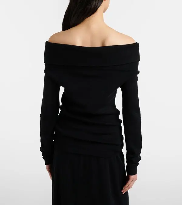 LISA YANG Off-shoulder Cotton And Cashmere Top