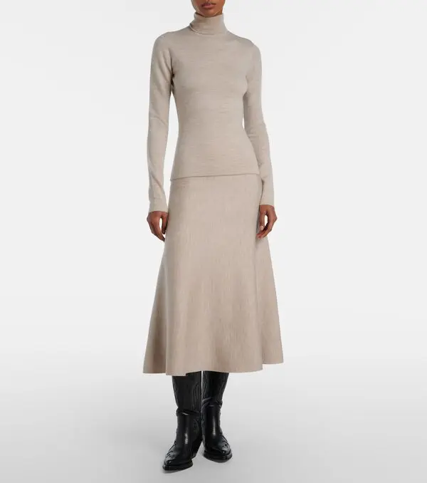 Gabriela Hearst Wool, Cashmere, And Silk Turtleneck Top