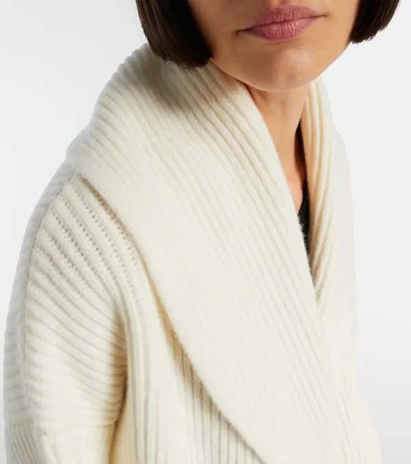 Vince Ribbed Knit Wool-blend Shawl Collar Jacket