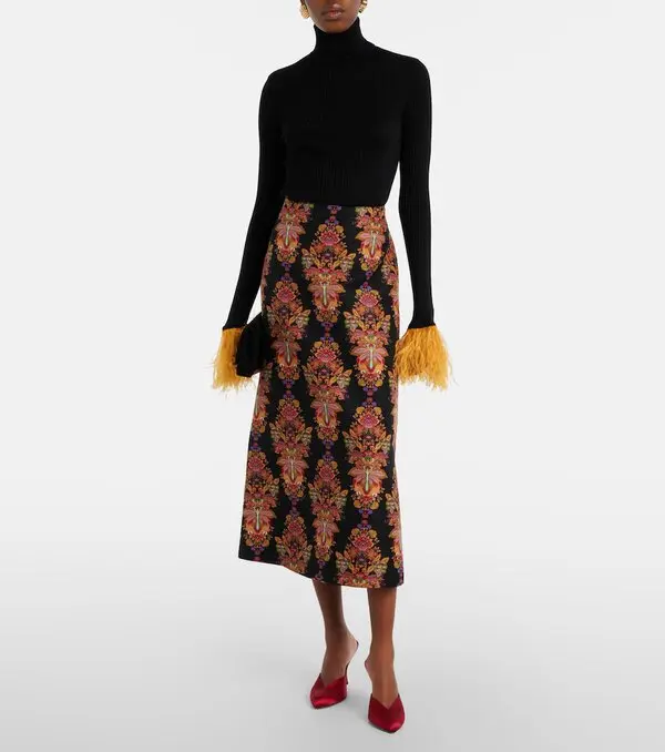 La DoubleJ Cornucopia Wool-blend Midi Skirt