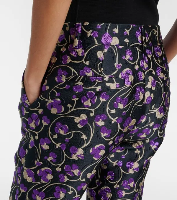 La DoubleJ 24/7 Honeysuckle Jacquard Straight Leg Trousers - Blue
