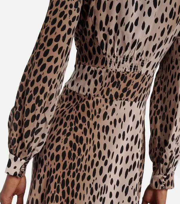 Rixo Emory Printed Silk Maxi Dress