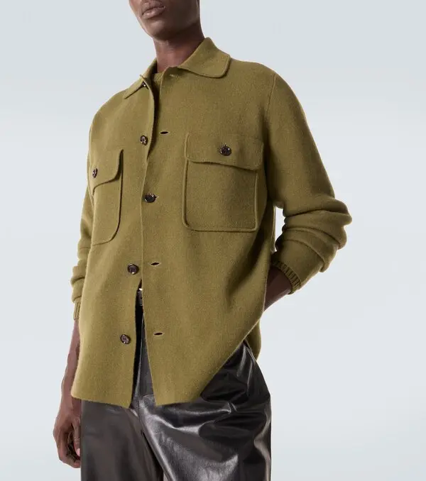 ALLUDE Wool And Cashmere Overshirt - Green
