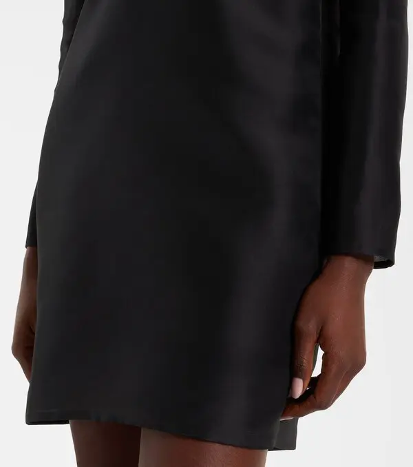 Gucci Silk Mini Dress With Ruffled Neckline