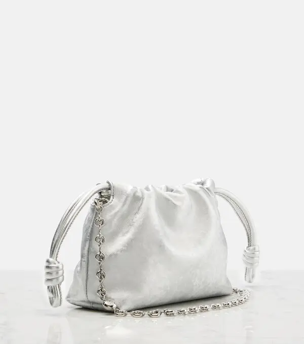 Loewe Flamenco Mini Metallic Leather Clutch
