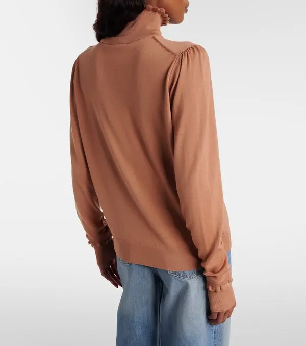 Chloé Ruffled Wool Turtleneck Sweater
