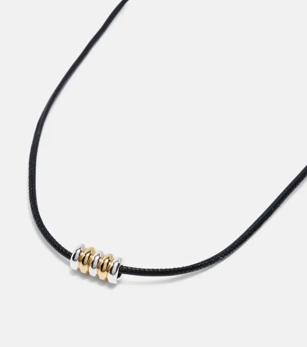 DEHANCHE Hollyhock Leather And Sterling Silver Necklace - Metallic