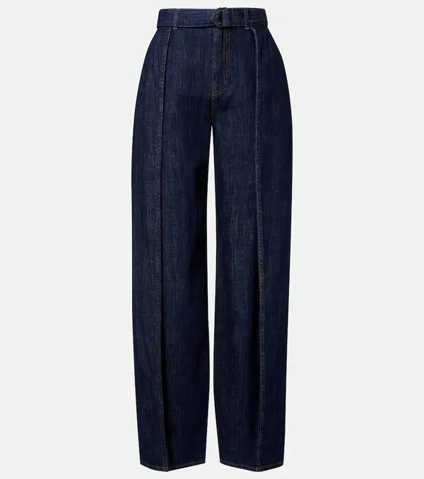 Loewe Belted High-rise Wide-leg Jeans