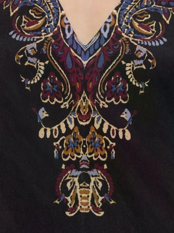 Etro Paisley Print V-neck Maxi Dress