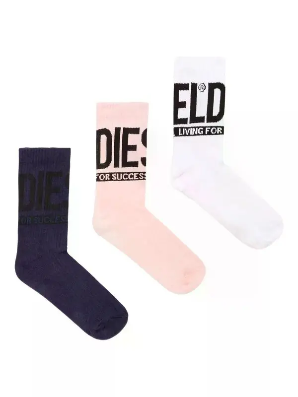 DIESEL® Logo Ribbed Socks Pack Of Three