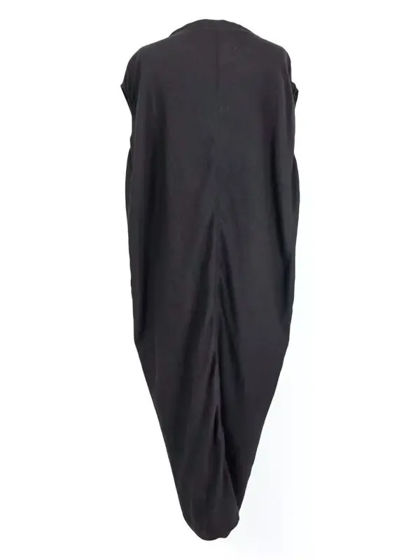 Rick Owens Draped Round-neck Sleeveless Maxi Shirt Dress - Black