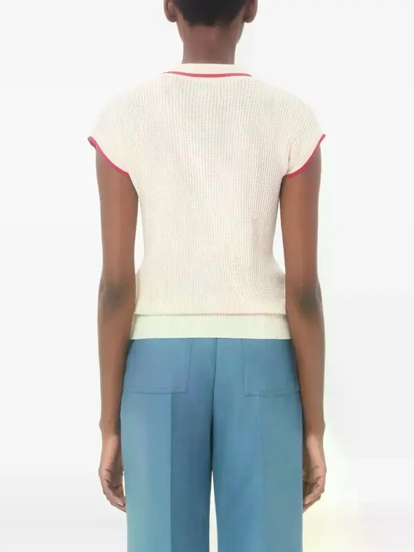 Valentino Garavani Ribbed Knit Top With Bow Detail